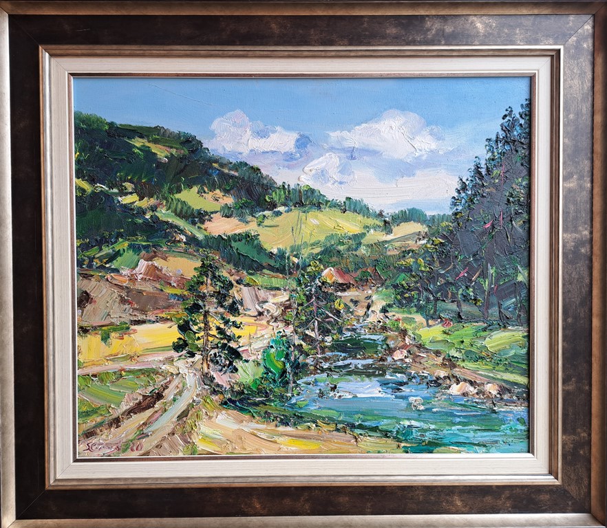 Semenjevo, Đorđe Stanić, ulje na platnu, sa 68×78 cm, bez 50×60 cm, sertifikat, 300 eura