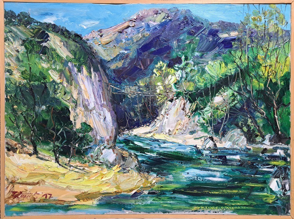 Kanjon Rzave, Đorđe Stanić, ulje na platnu, 60×80 cm, sertifikat, 400 eura