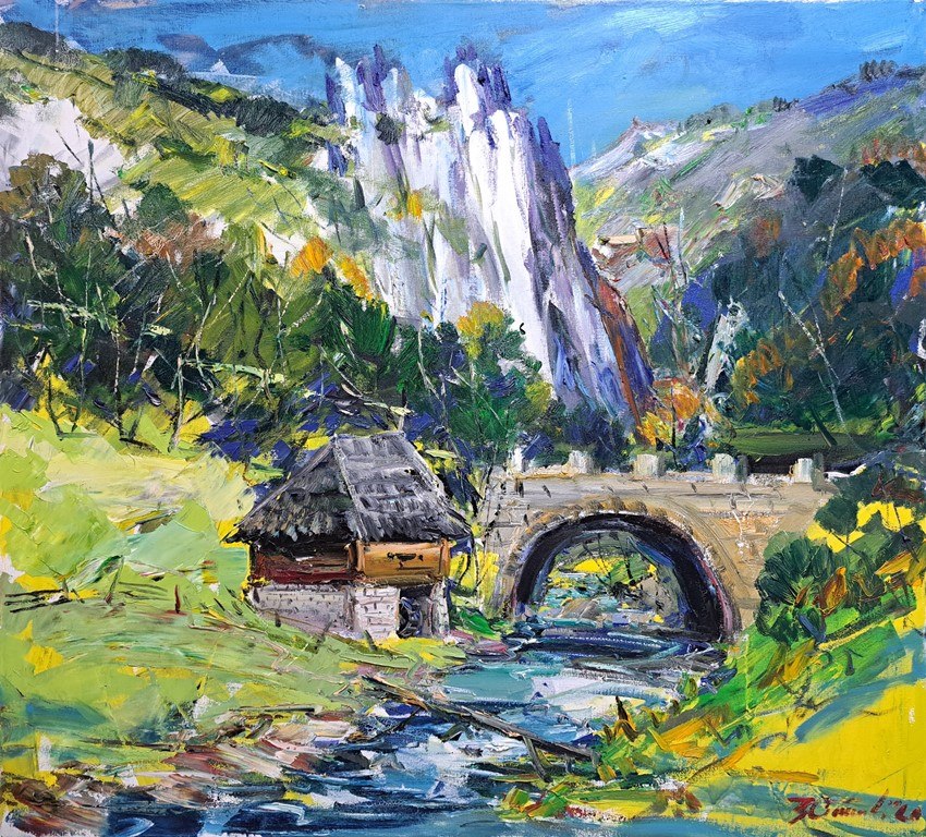 Zlatiborski pejsaž 2, Đorđe Stanić, ulje na platnu, 90×100 cm, sertifikat, 600 eura