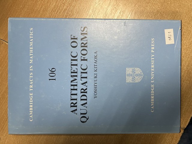 Arithmetics od quadratic forms kitaoka yoshiyuki