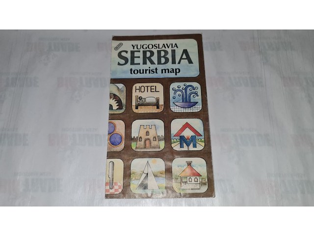 Serbia Yugoslavia, tourist map