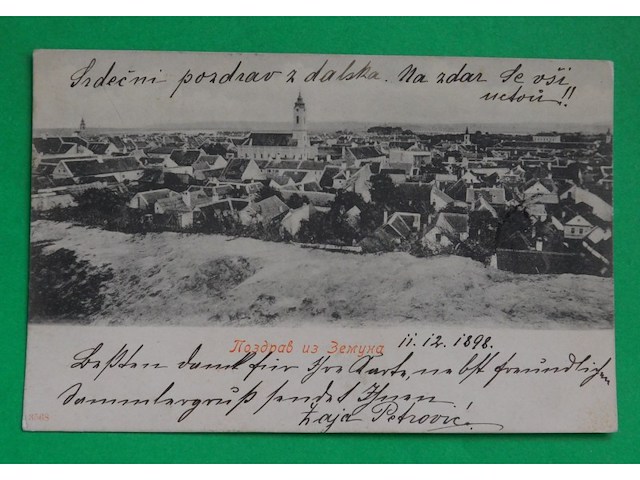 Zemun 1898 - crkve, panorama - retko