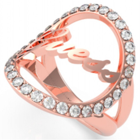 Ženski guess all around you roze zlatni prsten od hirurškog Čelika 58mm ( ubr20051-58 )