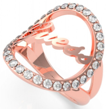 Ženski guess all around you roze zlatni prsten od hirurškog Čelika 56mm ( ubr20051-56 )