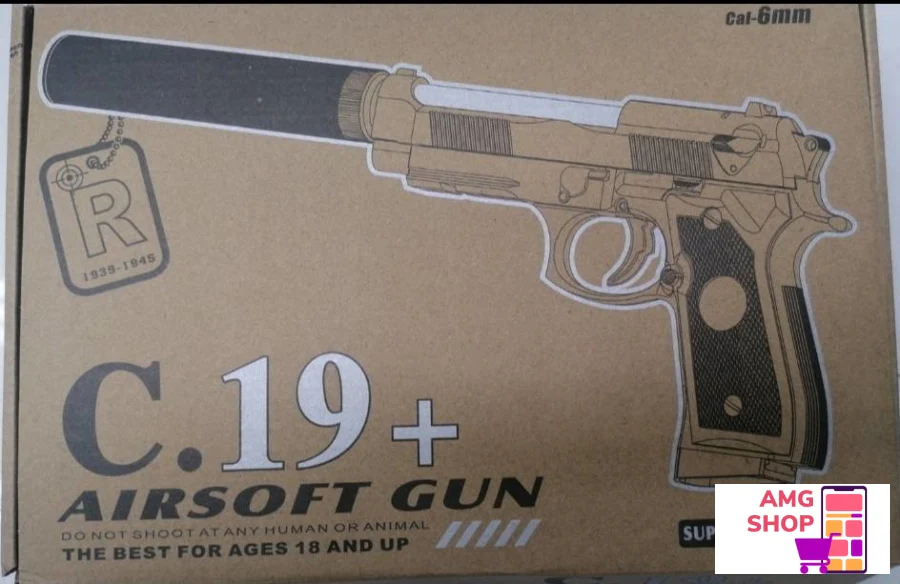 Airsoft pistolj na kuglice c.19+ - Pistolj na metkice - Airsoft pistolj na kuglice c.19+ - Pistolj na metkice