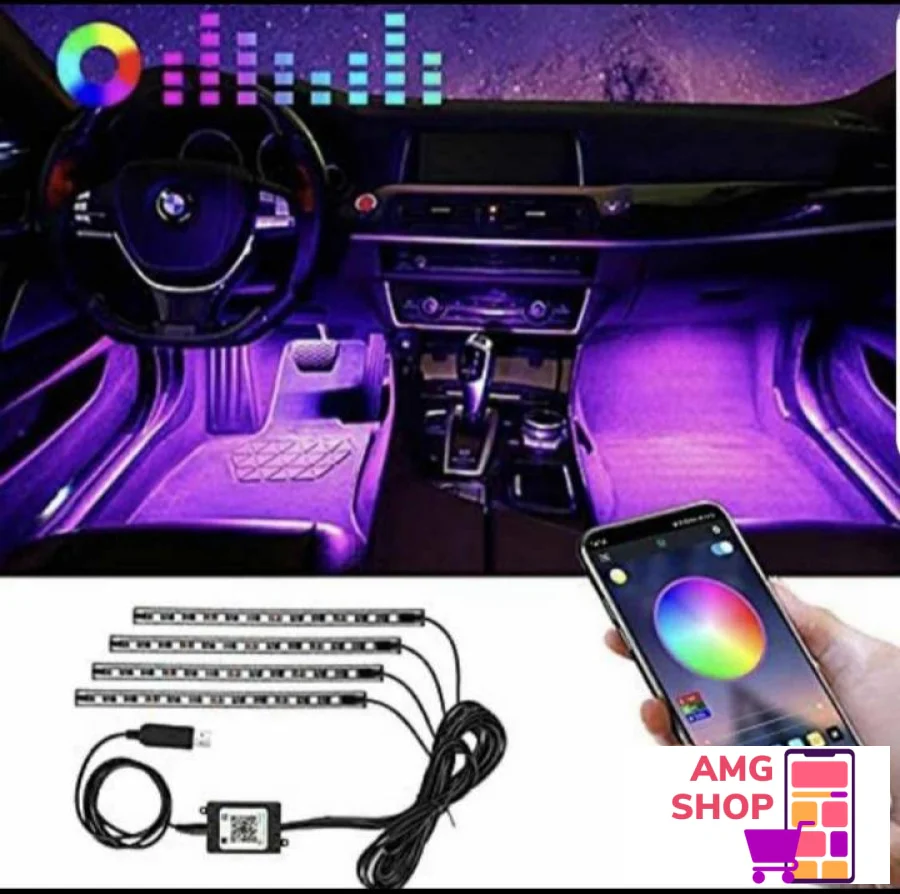 Ambijentalno svetlo osvetljenje led RGB + aplikacika auto - Ambijentalno svetlo osvetljenje led RGB + aplikacika auto