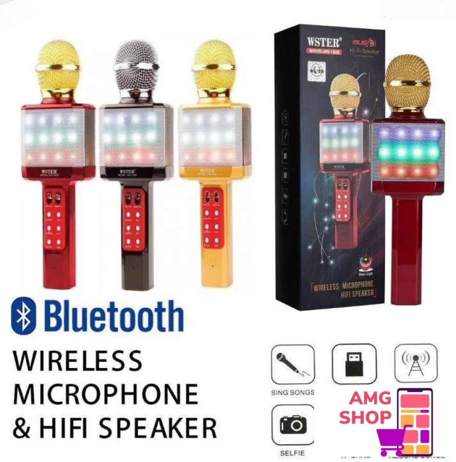 Bluetooth karaoke mikrofon WS-1828 - Bluetooth karaoke mikrofon WS-1828