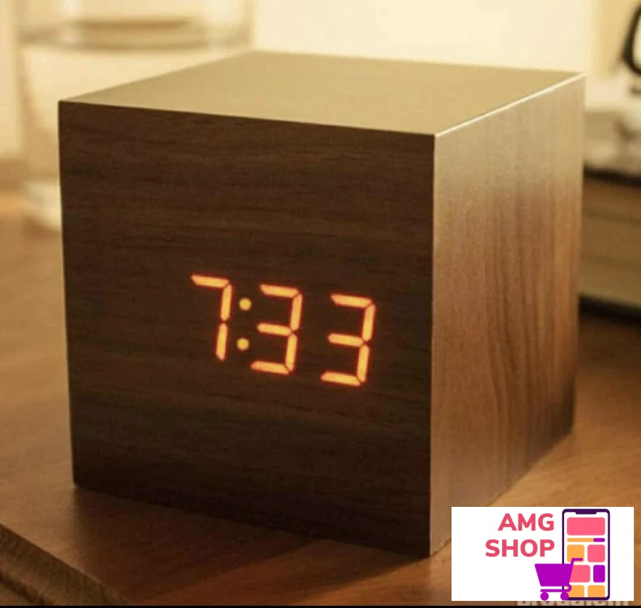 Digitalni mali sat - wooden clock - Digitalni mali sat - wooden clock