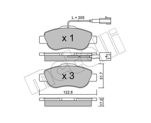 Pločice kočione Metelli 2206381 - FDB1652 - PA0071AF