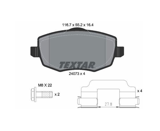 Pločice kočione prednje Textar 2407301 - GDB1592 - 573144CH