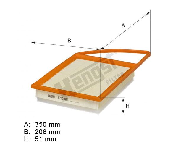 Filter vazduha Hengst E1036L - AP196 - MA3136