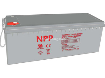 NPP NPG12V-200Ah, GEL BATTERY, C20=200AH, T16, 522x238x218x222, 52,8KG, Light grey