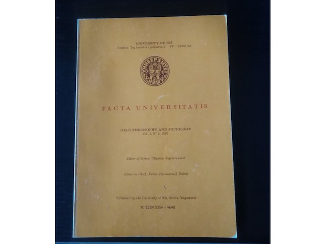 Facta universitatis Vol 1 No 2 1995 University of Nish