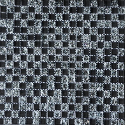 Polčice Staklleni Mozaik Black-007 30×30