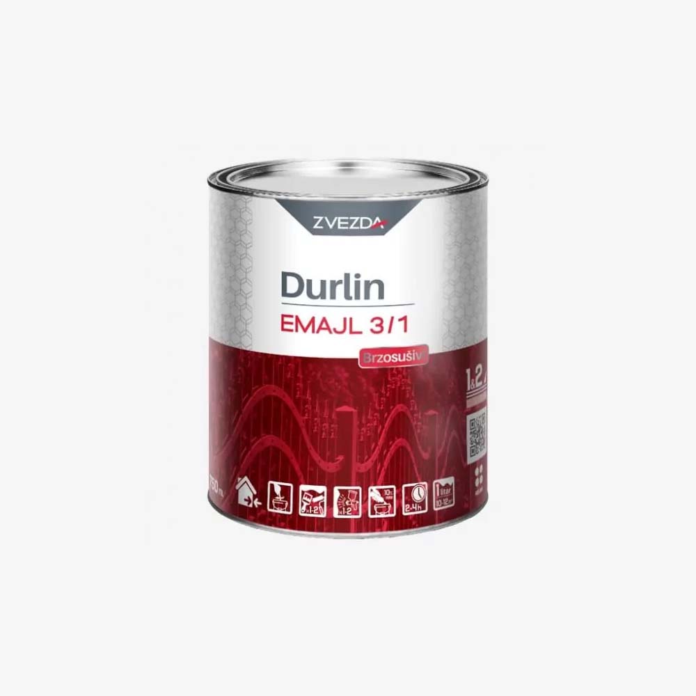 DURLIN Emajl-crveni RAL 3020 3/1 0,75l