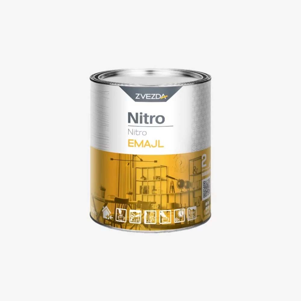 NITRO Nitro emajl-beli mat RAL 9010 0,75l