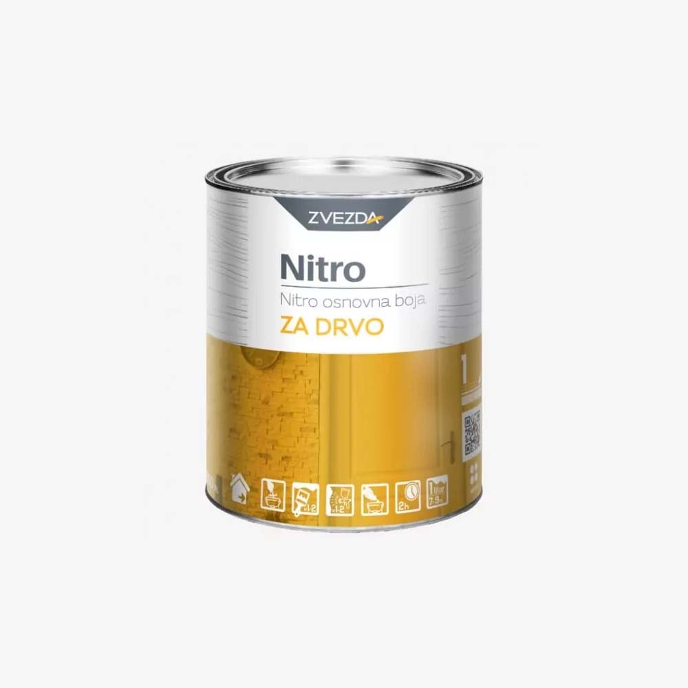 NITRO Nitro osnovna boja za drvo-bela 0,75l