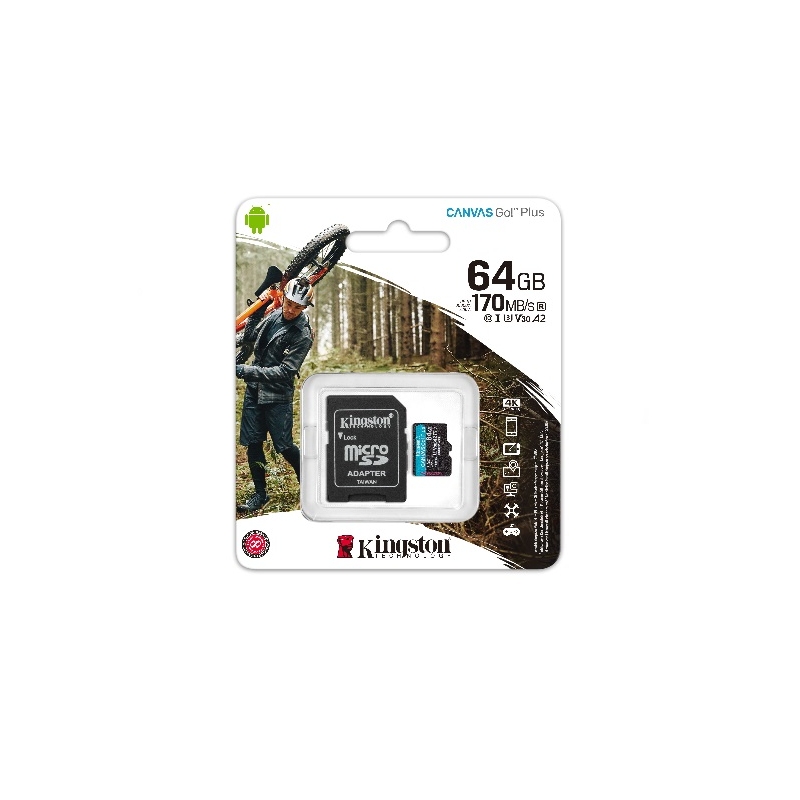 Memorije kartice KINGSTON SDCG3/64GB/microSDXC/64GB/Class10 U3/170MB/s-90MB/s+adapter