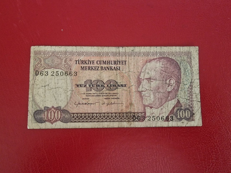 Turska 100 Lira 1970