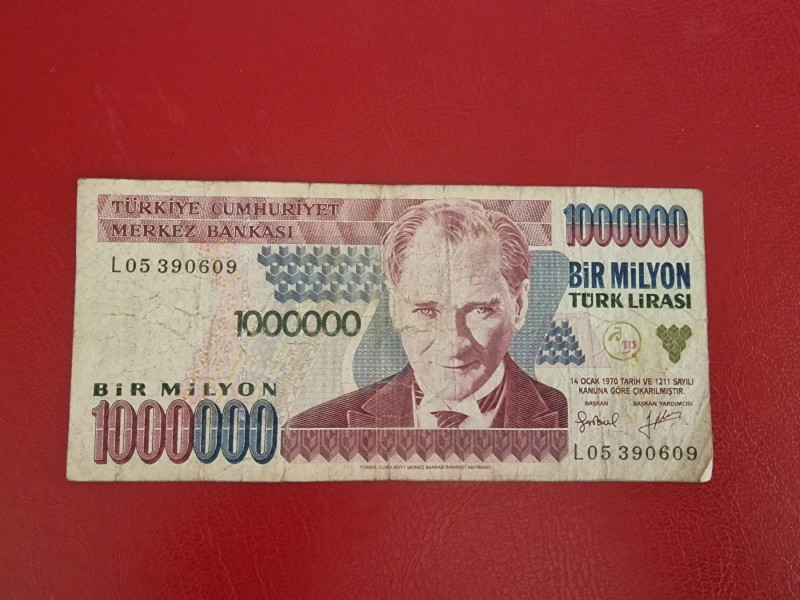 Turska 1 Milion Lira 1970 Ređa