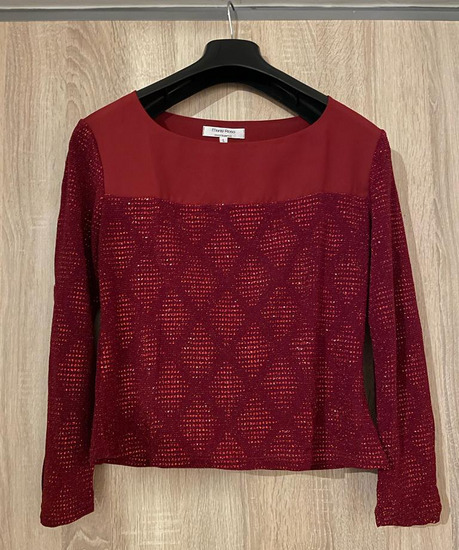 Svetlucava bordo bluza L