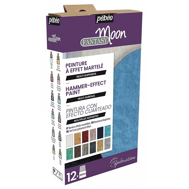 Set boja Pebeo Fantasi Moon Hammer-effect - 12 x 20 ml