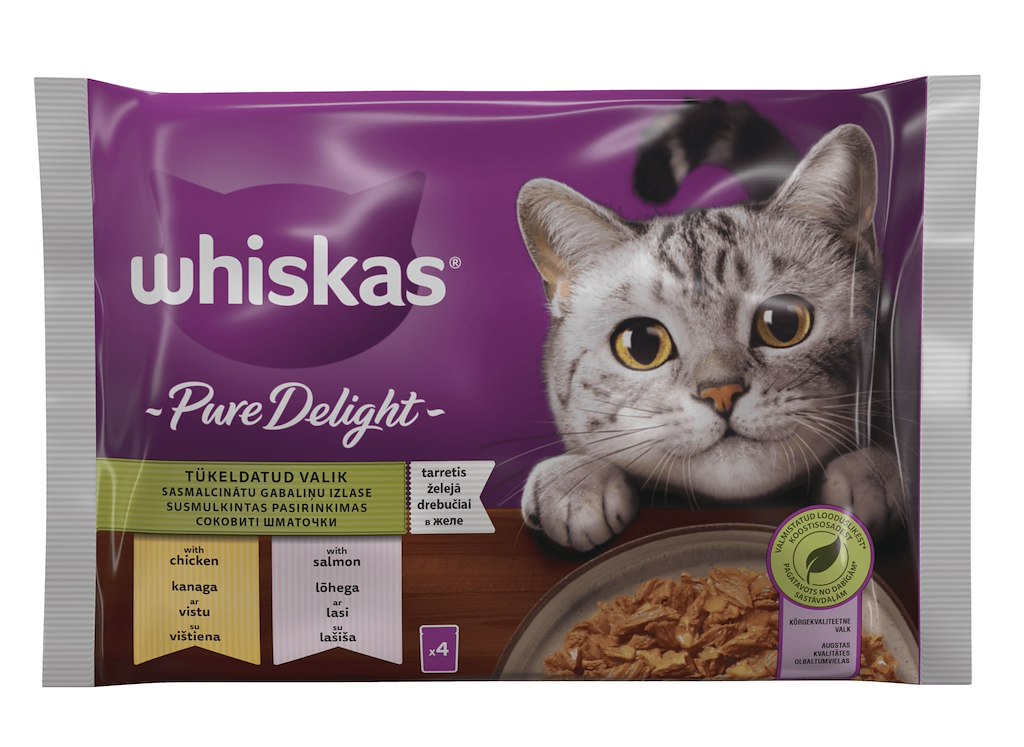 Whiskas Cat Pure Delight U Želeu Izbor Mesa 4x85g