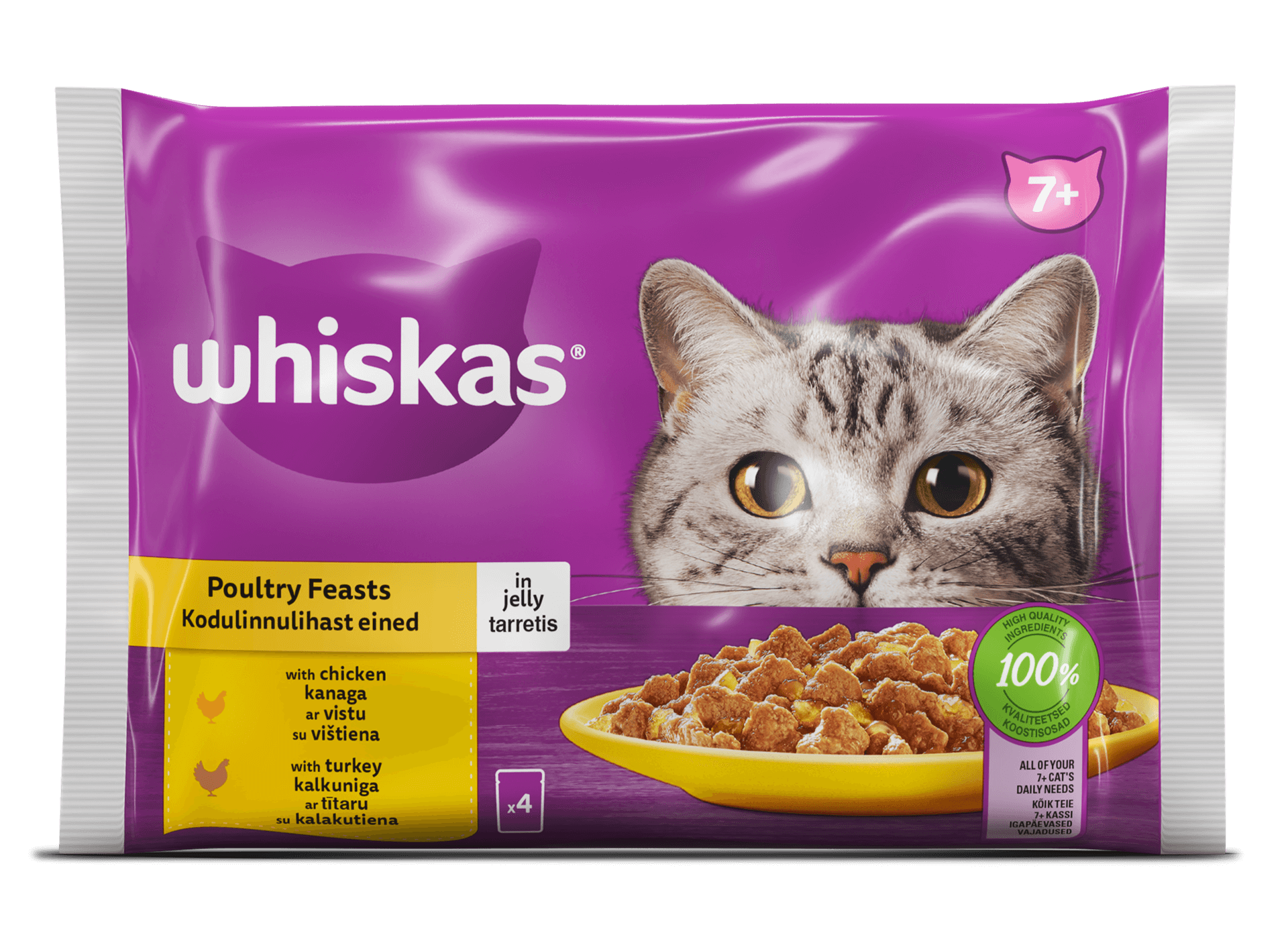 Whiskas Cat U Želeu Izbor Živine Senior 7+ 4x85g