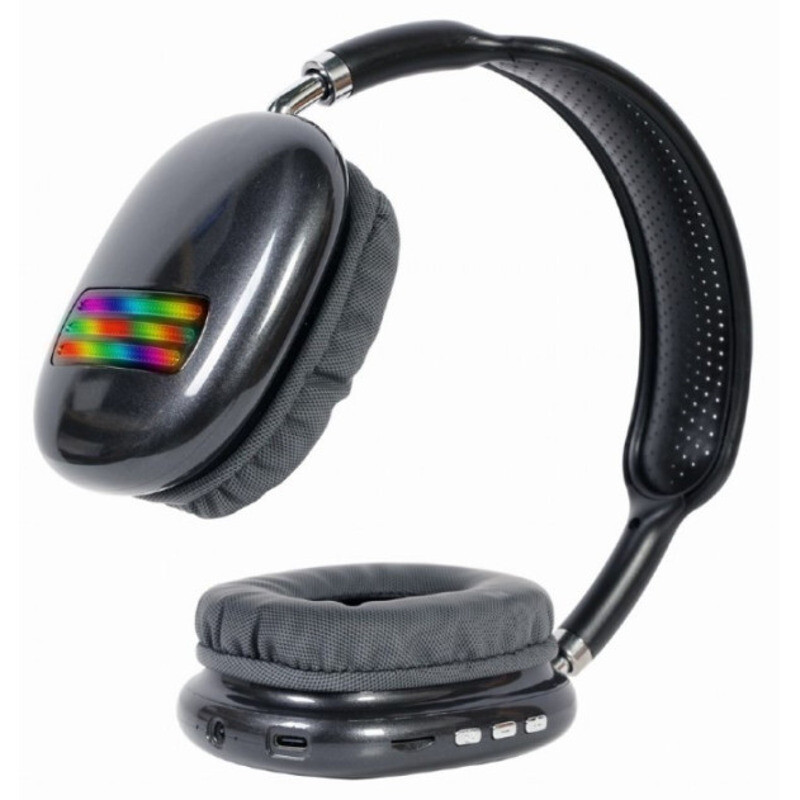 BHP-LED-02-BK Gembird Bluetooth stereo Slusalice sa mikrofonom Bt V5.0 400mAh/32Ohm, 2h Li-ion Crne