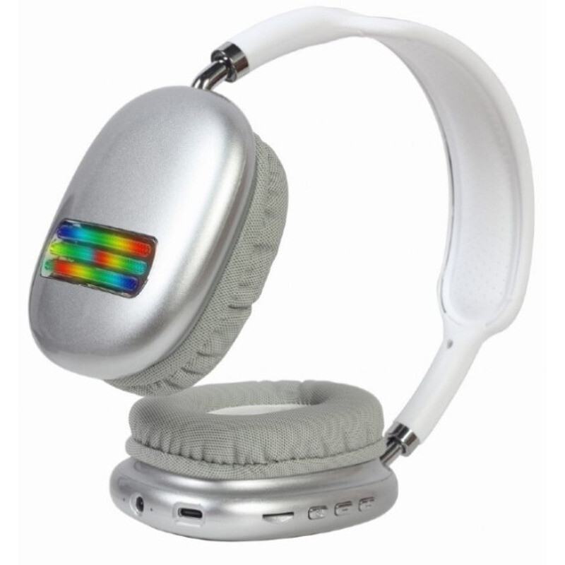 BHP-LED-02-W Gembird Bluetooth stereo Slualice sa mikrofonom Bt V5.0 400mAh/32Ohm, 2h Li-ion Bele