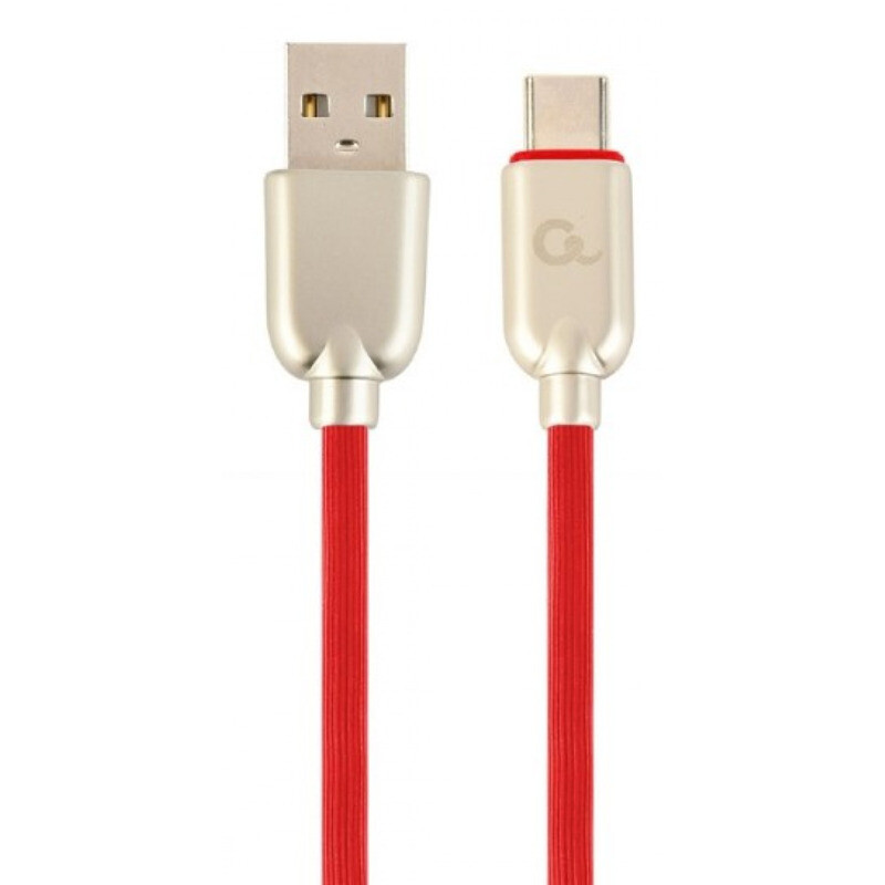 CC-USB2R-AMCM-1M-R Gembird Premium rubber Type-C USB charging and data cable, 1m, red