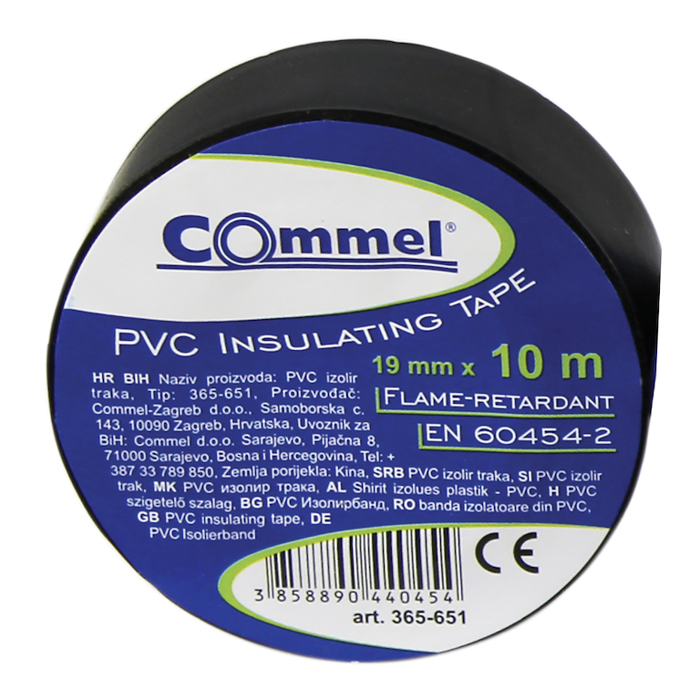 Commel Izolir Traka 0,13mm X 19mm X 10m, Crna – C 365-651