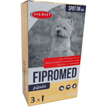 Fipromed za pse 2-10 kg, dostupno u veterinarskoj apoteci, cena za jednu ampulu
