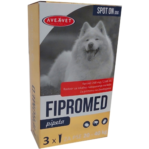 Fipromed za pse 20-40kg, dostupno u veterinarskoj apoteci, cena za jednu ampulu
