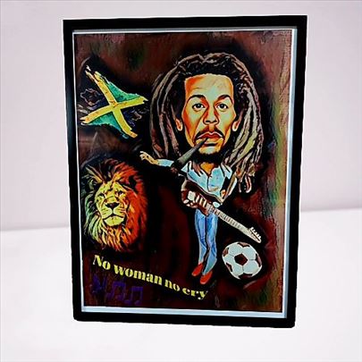Bob Marley - uramljena karikatura