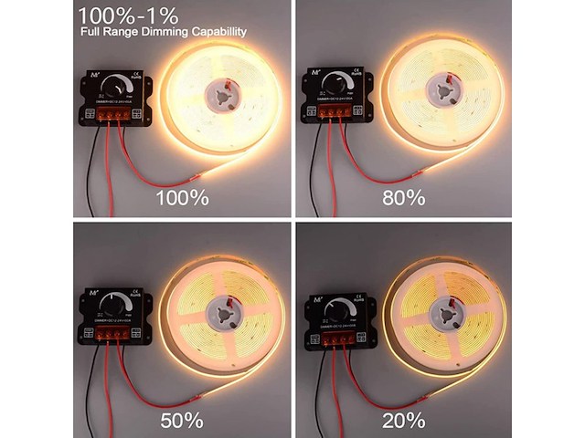 Led dimer 12V/24V - 30A za jednobojne trake sa regulaci