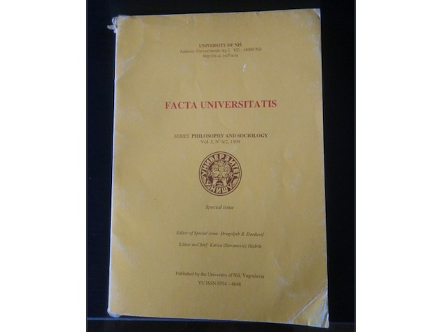 Facta universitatis Vol 2 N 6/2 1995 University of Nish