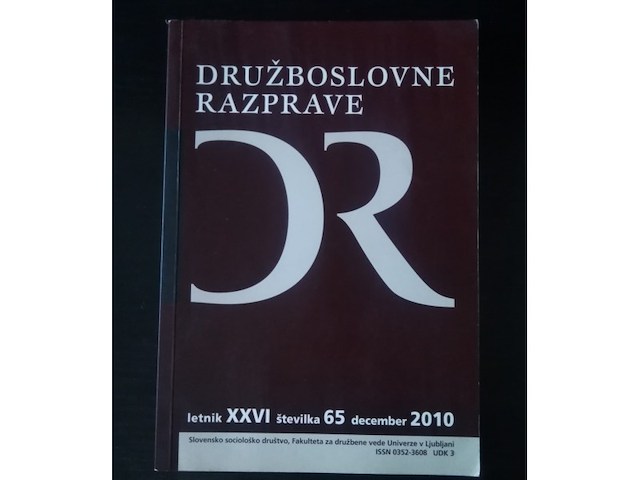 Družboslovne razprave letnik XXVI številka 65