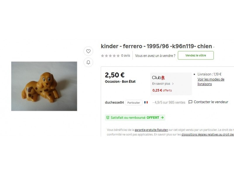 kinder - ferrero - 1995/96 -k96n119- chien