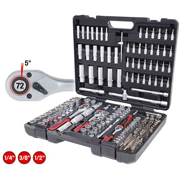 KS Tools set gedora, bitova i nasadnih ključeva 1/4"+3/8"+1/2" 195 kom 917.0795