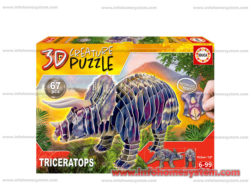 PUZLE 3D DINOSAURUS TRICERATOPS EDUCA