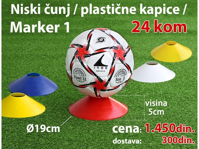 Niski čunj plastične kapice /markeri - kape/set 24kom