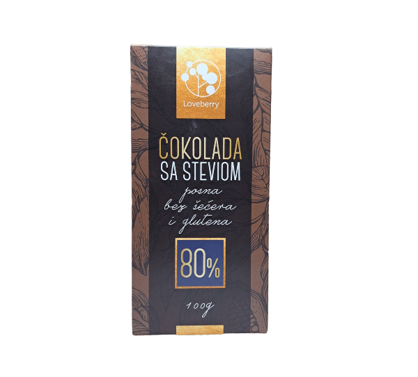 Crna čokolada 80% kakaoa 100g Loveberry