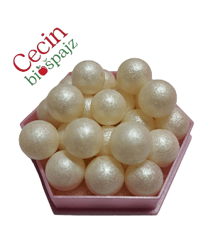 Ukrasne perle bele 13 mm 40g Eterika