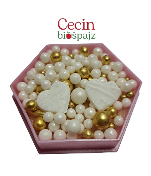 Perlice belo zlatni mix srca 15g