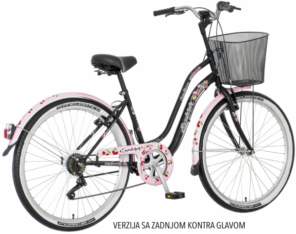 EXPLORER Ženski bicikl LAD261KK 26''/18'' Cherry blossom crno-roze-beli