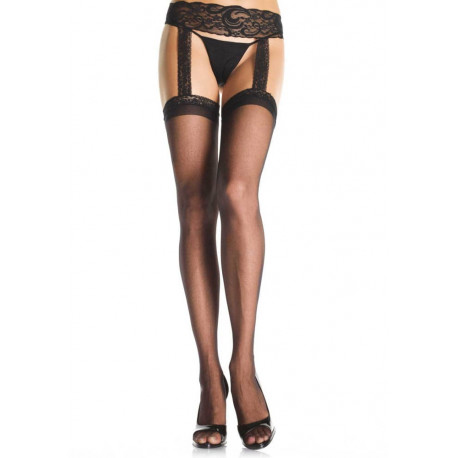 Sheer Thigh Highs - BLACK - PLUS SIZE - HOSIERY, LEGAV01005