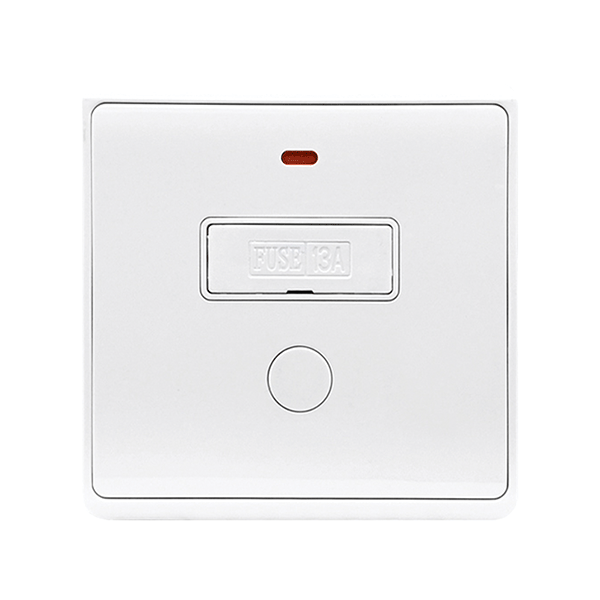 LONDON OUTLET WITH FUSE AND LED INDICATOR WHITE