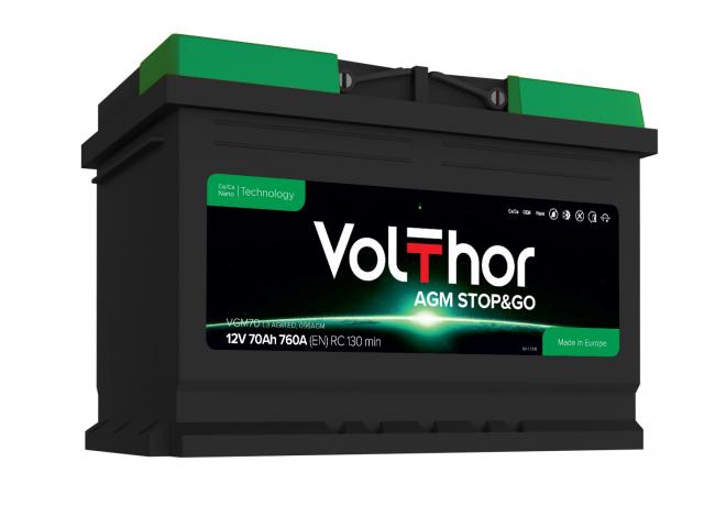 VOLTHOR12V 70AH D+ 760A VOLTHOR AGM STOP&GO - 278x175x190 | Dostupno u prodavnici