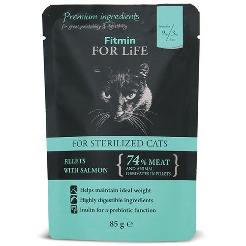 Fitmin For Life Cat Kesica Sterilized Losos, hrana za mačke 85g